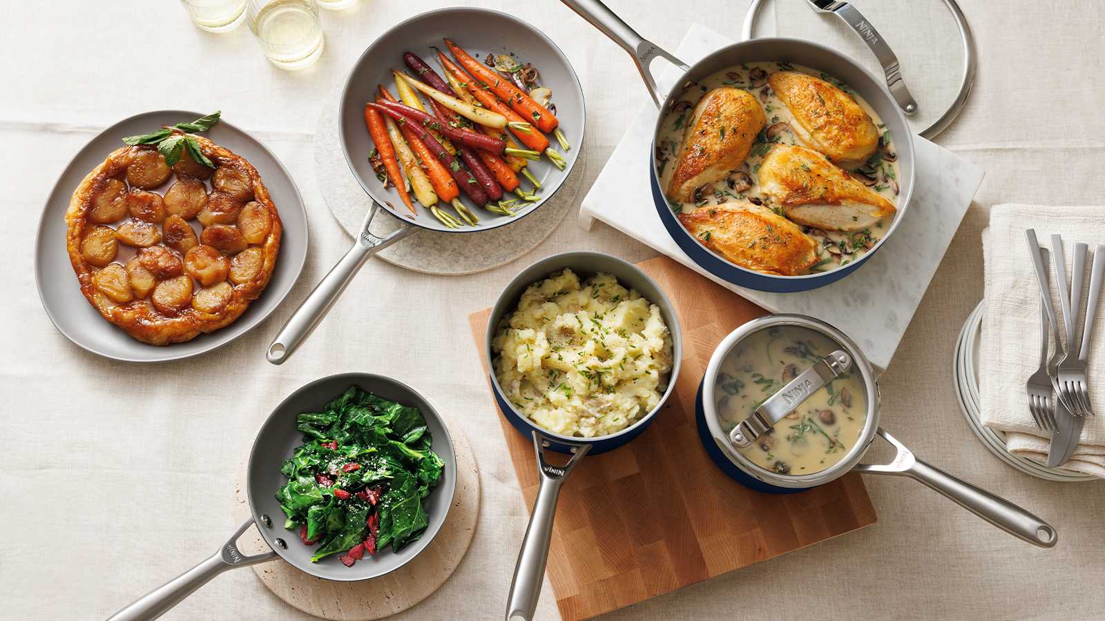 Ninja ZEROSTICK Ceramic Pro 5-Piece Pan Set – Midnight Blue - ninjaGB